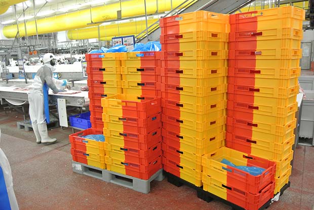 Two-colour crates make stacking and storing easier than ever ...