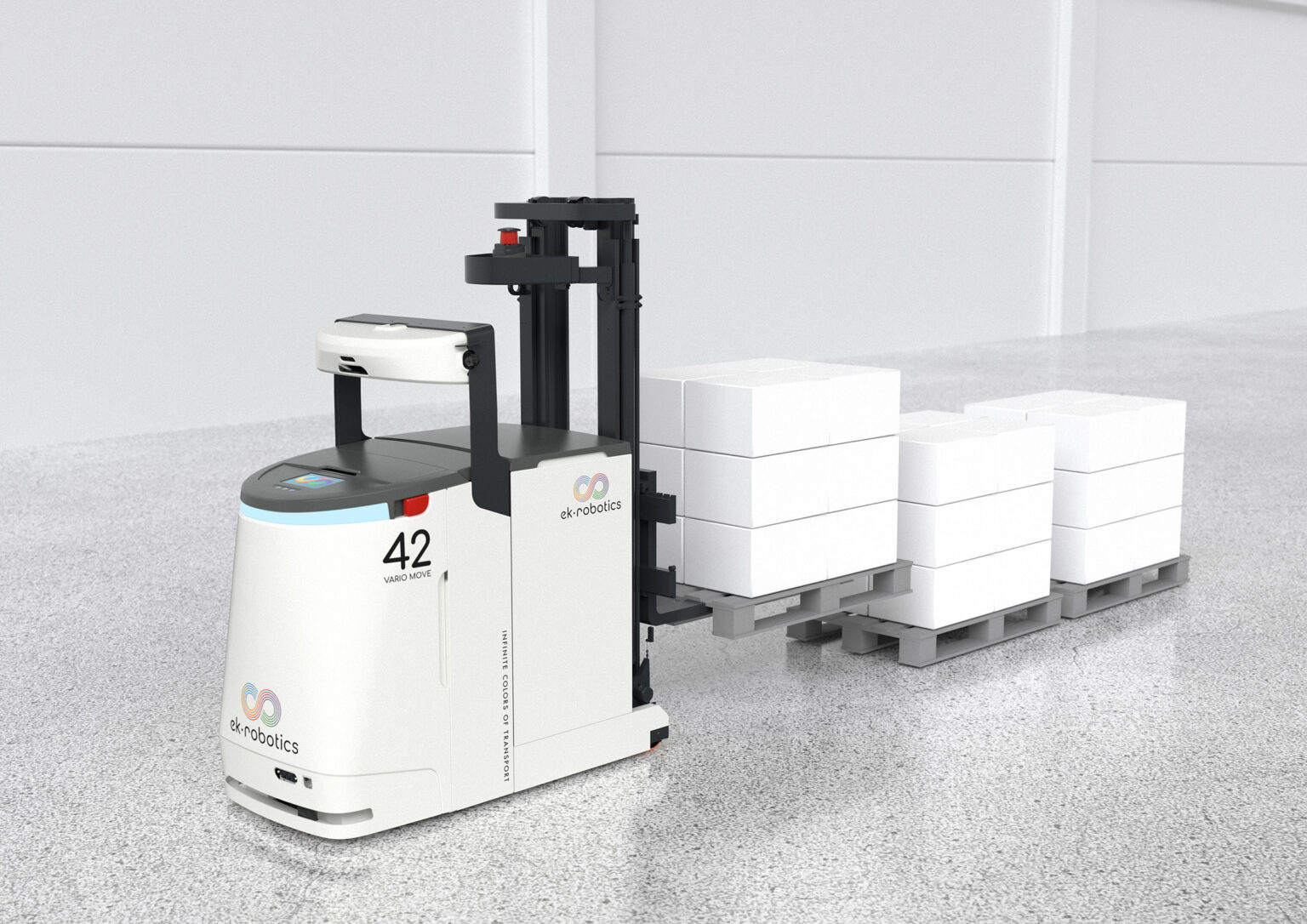AGVs for safe processes in medical technology | ek robotics | Warehouse ...